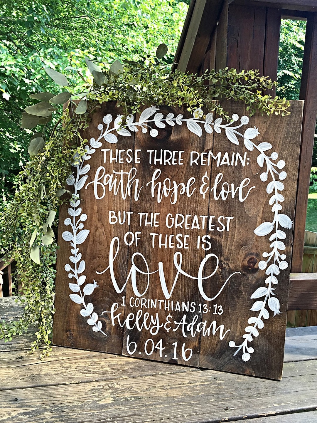 Love is Patient Sign, Faith Hope Love Wood Sign, Rustic Wedding Decor ...