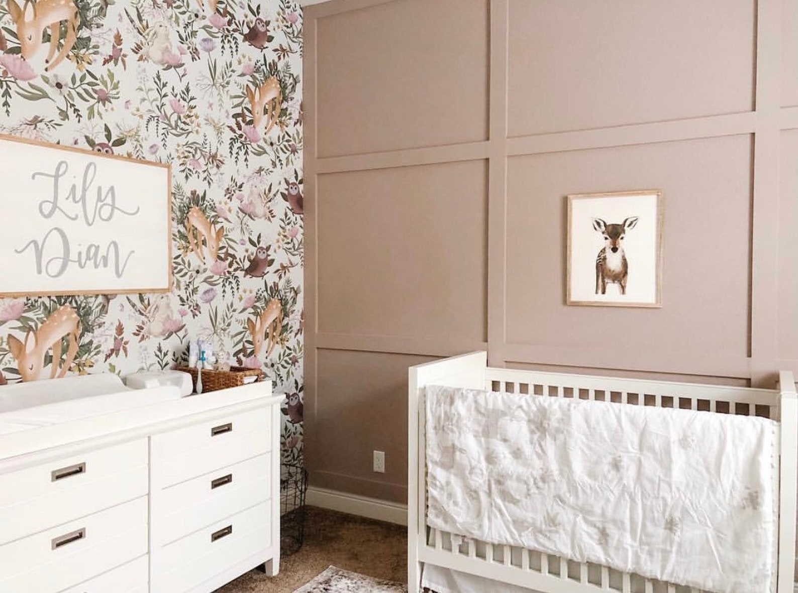 Nursery Name Sign Over the Crib Decor Framed Nursery Wall - Etsy