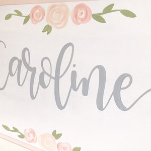 Girl Nursery Name Sign Calligraphy Name Sign Personalized Nursery Wall ...