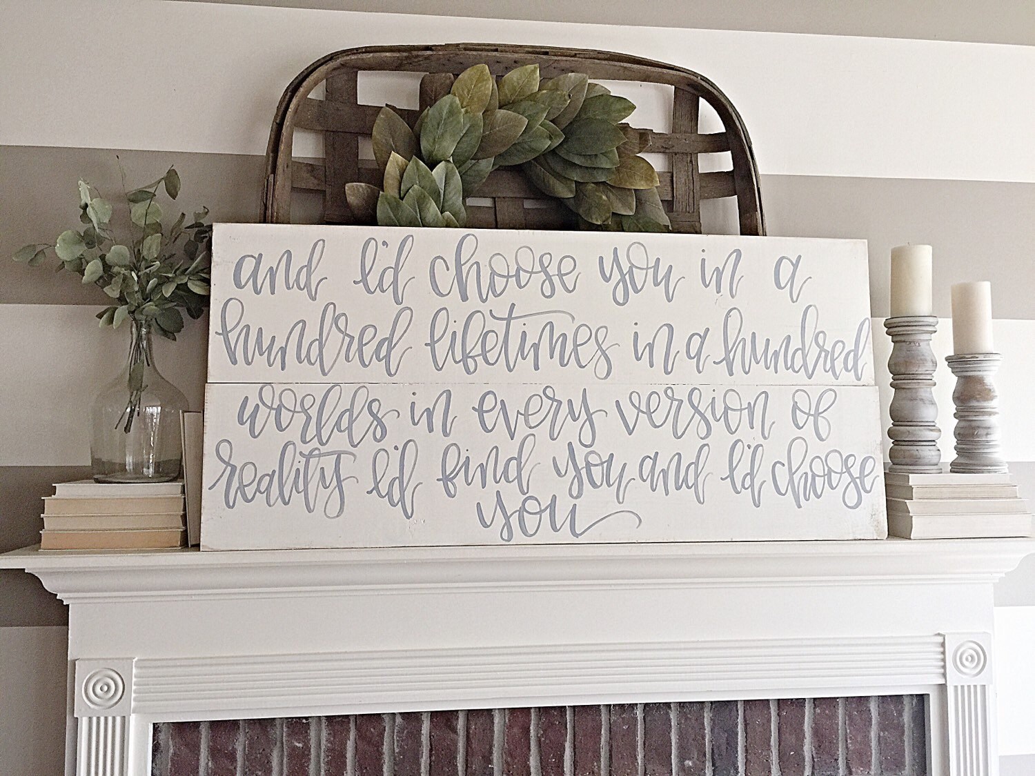 I Choose You Wood Sign Rustic Home Decor Bedroom Wall - Etsy