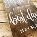 First Day Yes Day Best Day Wood Sign Love Story Sign - Etsy