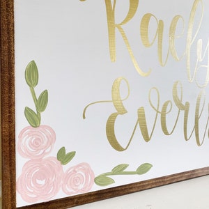 Baby Girl Nursery Name Sign Calligraphy Name Sign Personalized Nursery ...