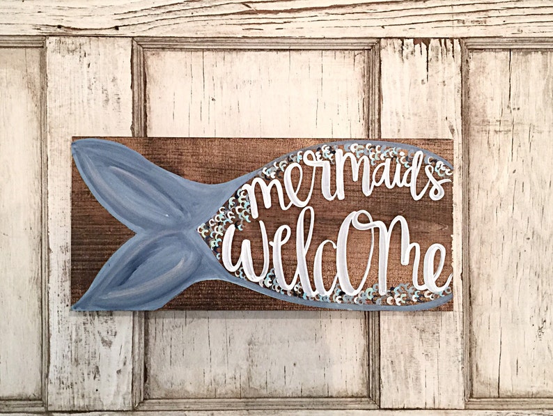 Mermaid Sign Mermaid Bedroom Wall Decor Mermaid Bathroom | Etsy Canada