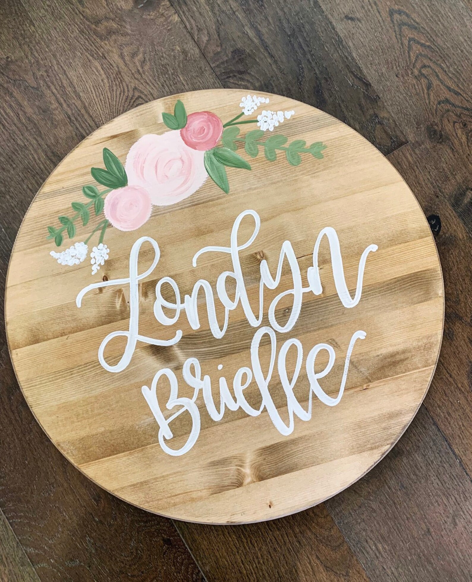 Nursery Name Sign Round Girl Name Sign Baby Name Sign | Etsy