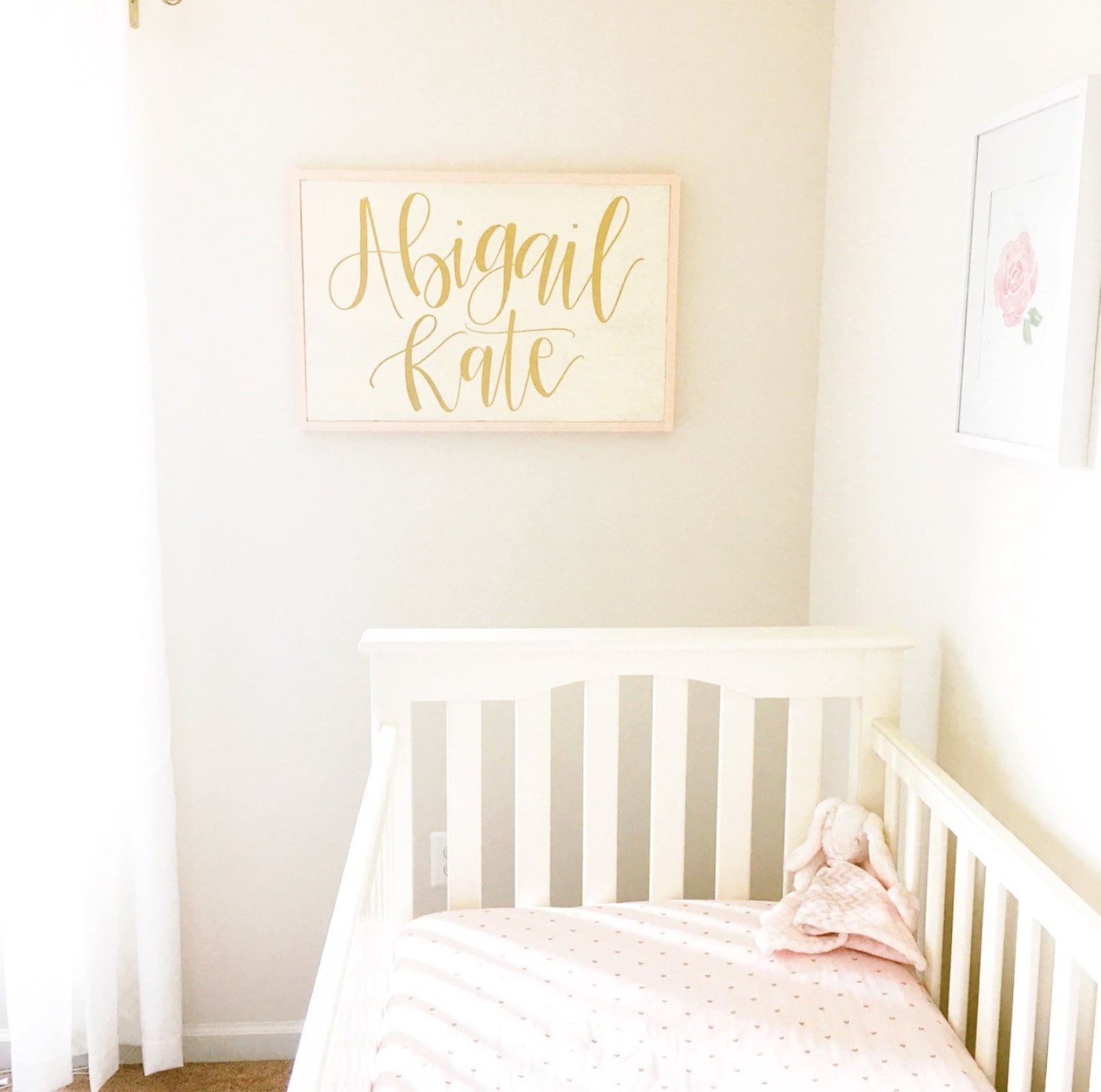 Nursery Name Sign Framed Over the Crib Sign Baby Name Sign | Etsy