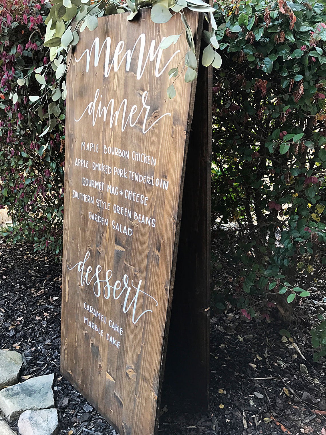 LARGE Wedding Menu Sign Wood Menu Easel Rustic Wedding - Etsy