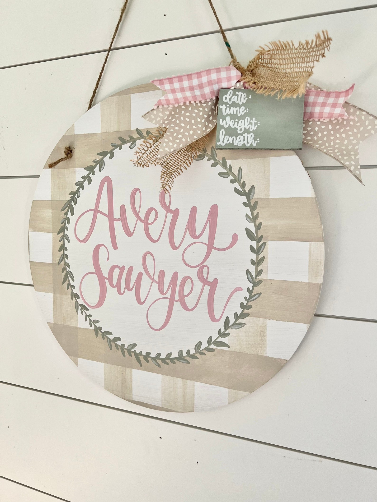 Hospital Door Hanger Girl Nursery Name Sign Baby Girl Birth - Etsy