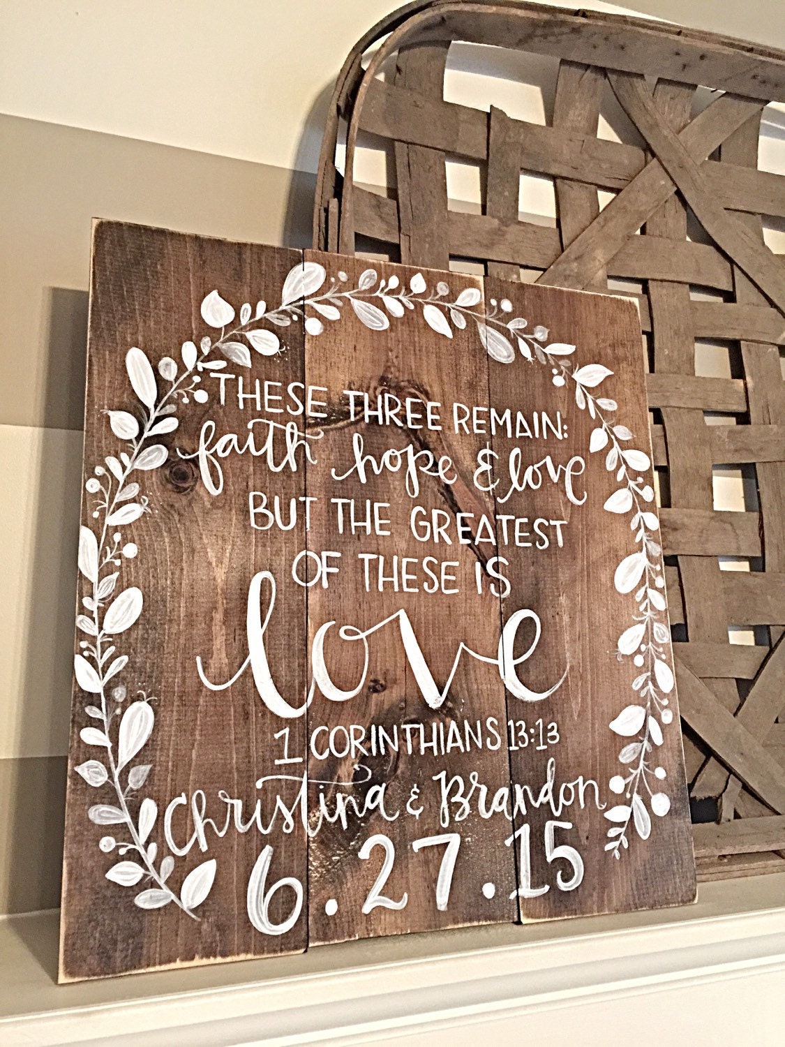 Rustic Home Decor Wood Wedding Sign Bible Verse Sign | Etsy