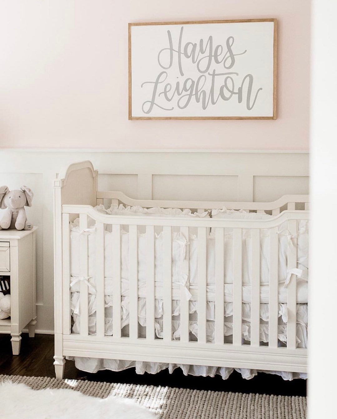 Nursery Name Sign, Over the Crib Decor, Framed Nursery Wall Art ...