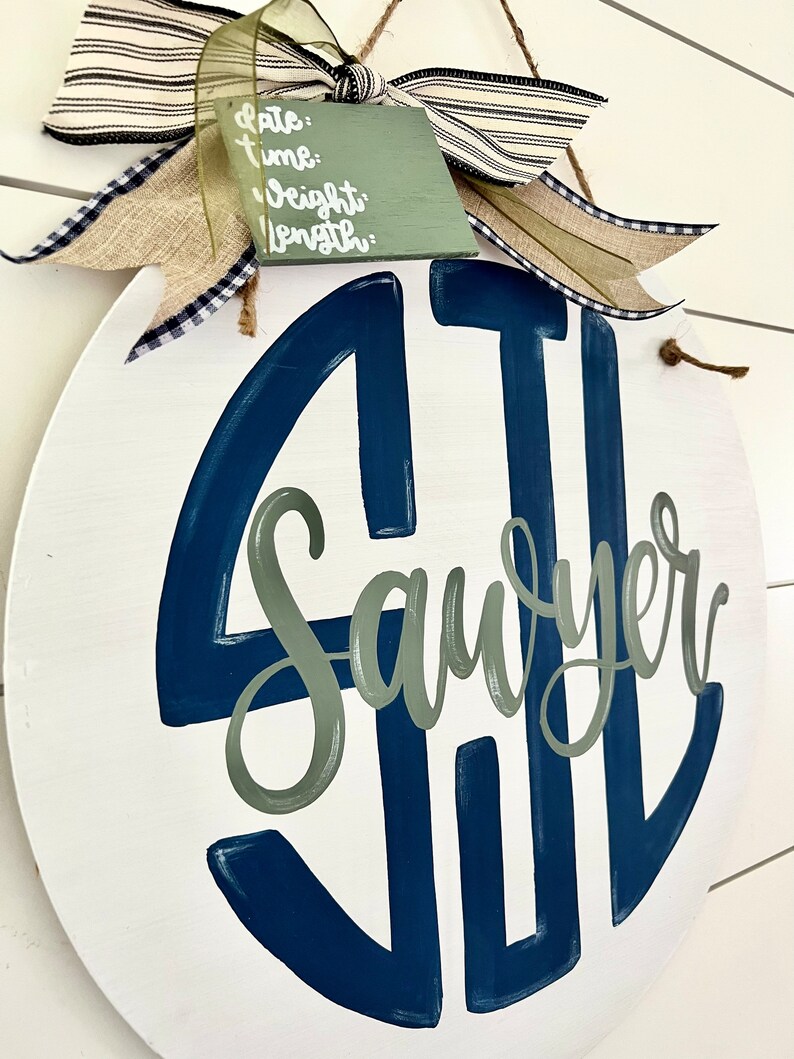 Hospital Door Hanger Boy, Nursery Name Sign Baby Boy, Birth Stats Sign ...