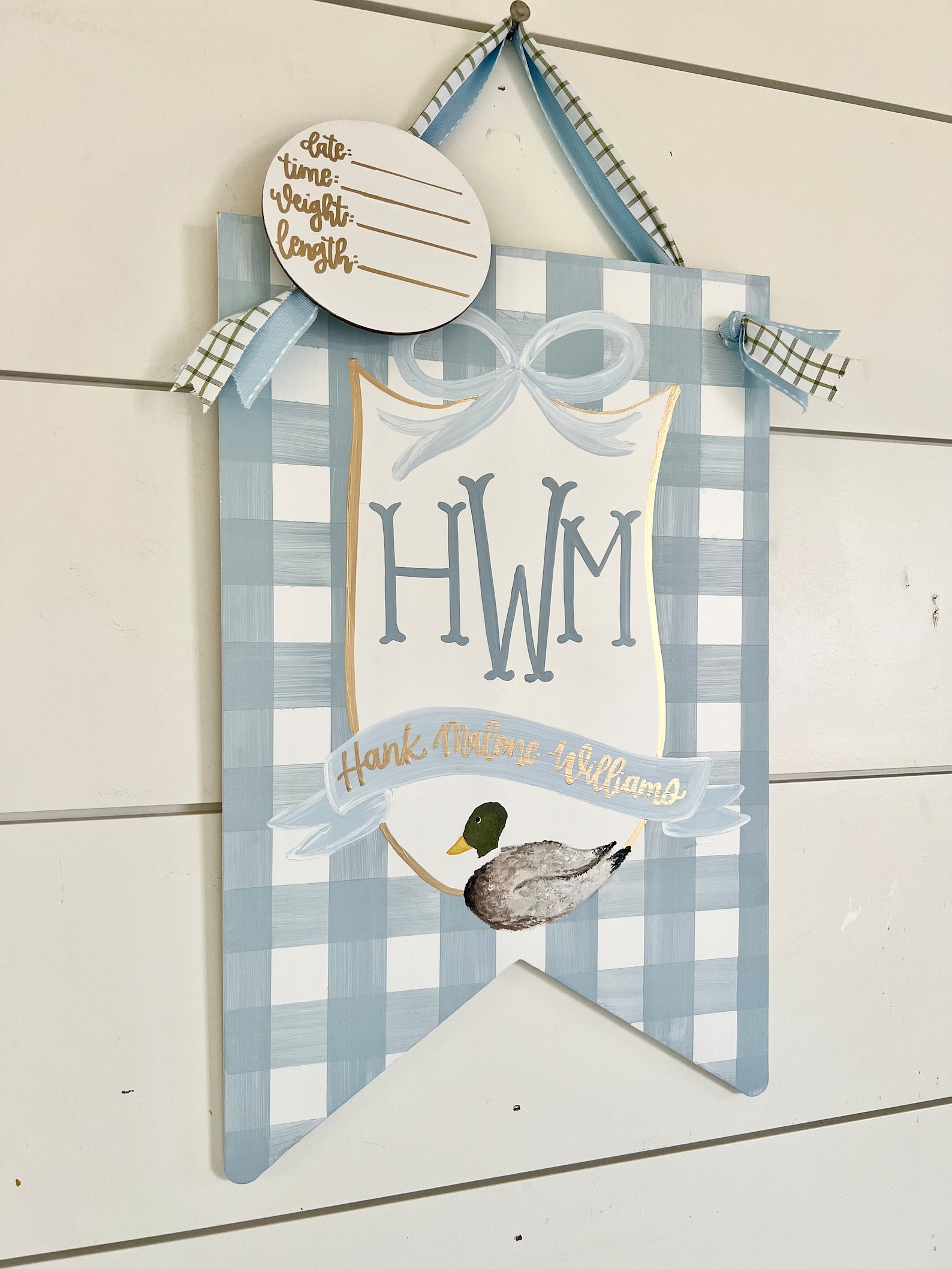 Mallard Duck Hospital Door Hanger, Classic Southern Baby Boy, Mallard ...