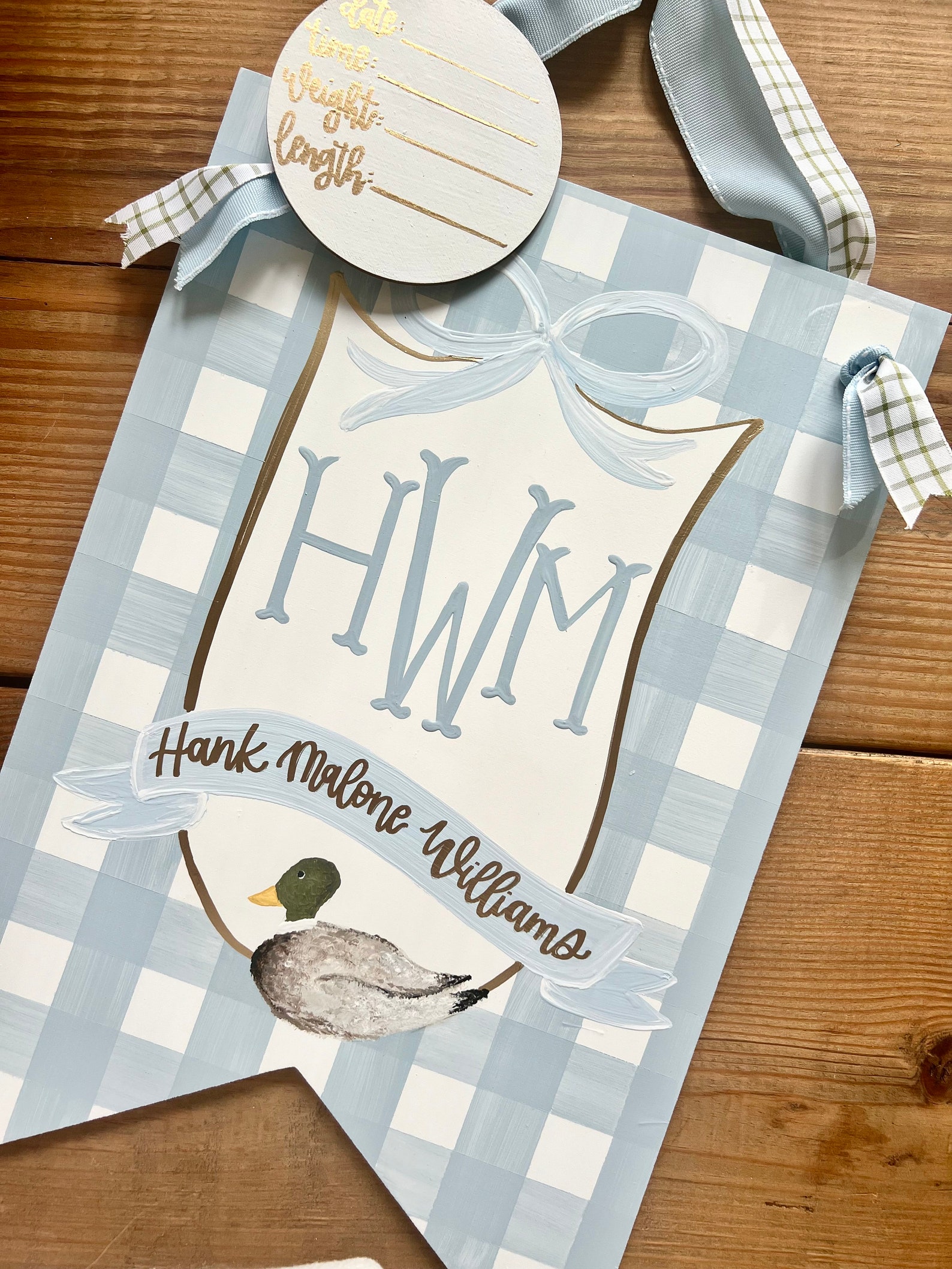 Mallard Duck Hospital Door Hanger, Classic Southern Baby Boy, Mallard ...