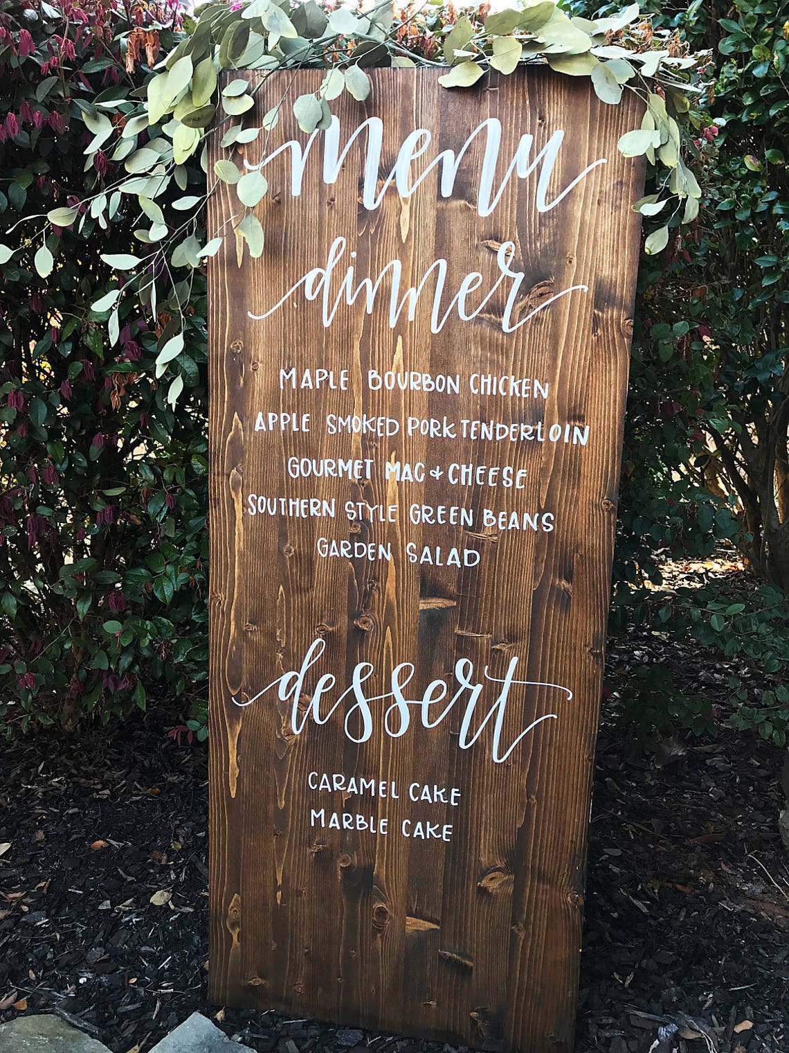 LARGE Wedding Menu Sign Wood Menu Easel Rustic Wedding - Etsy