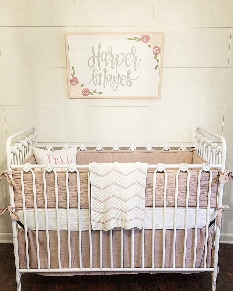 Nursery Name Sign, Girl Nursery Wall Art, Nursery Wall Decor, Framed ...