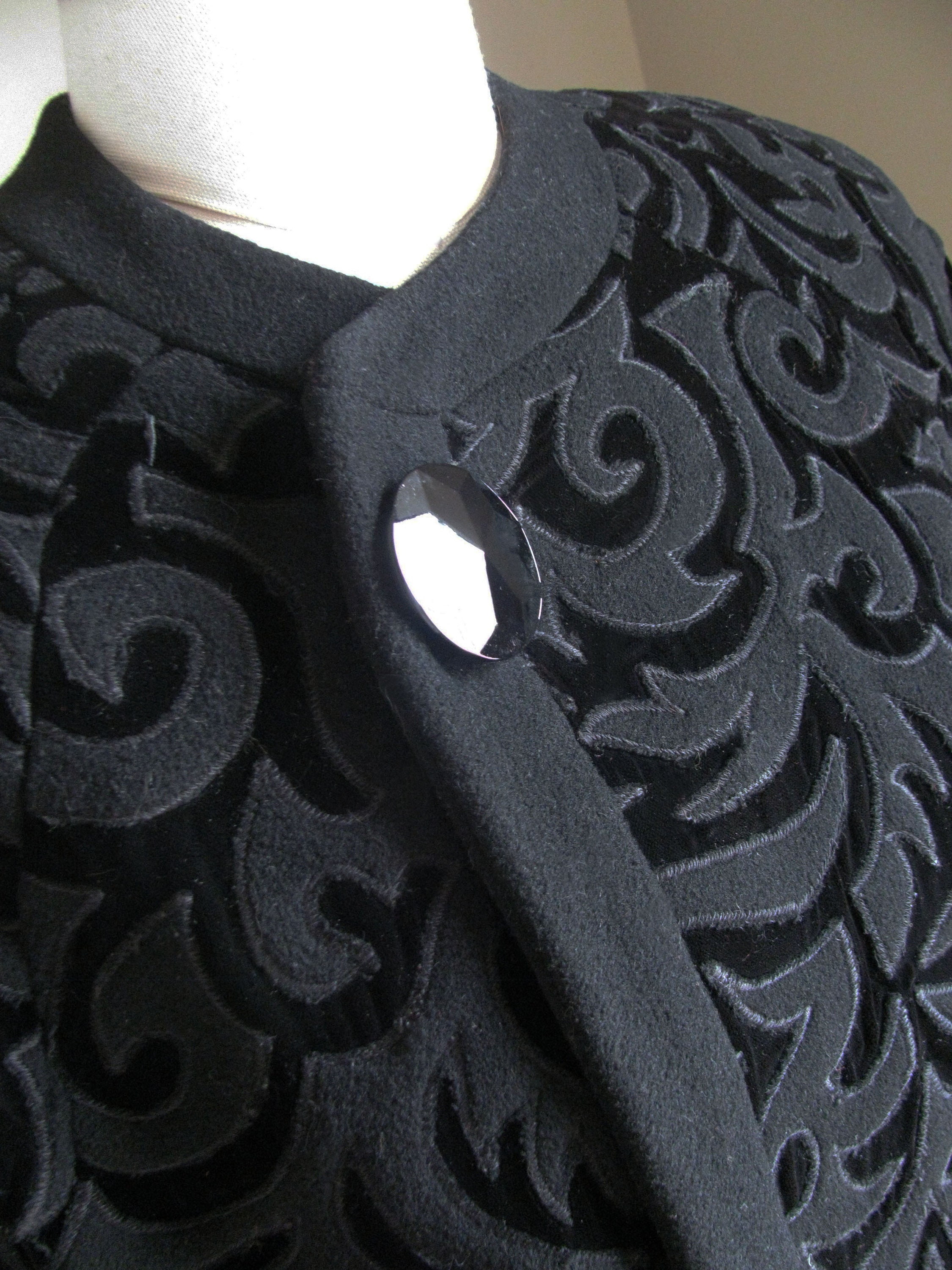 Vintage 1950s Milton Jaffe Black Wool Short Jacket Made With - Etsy