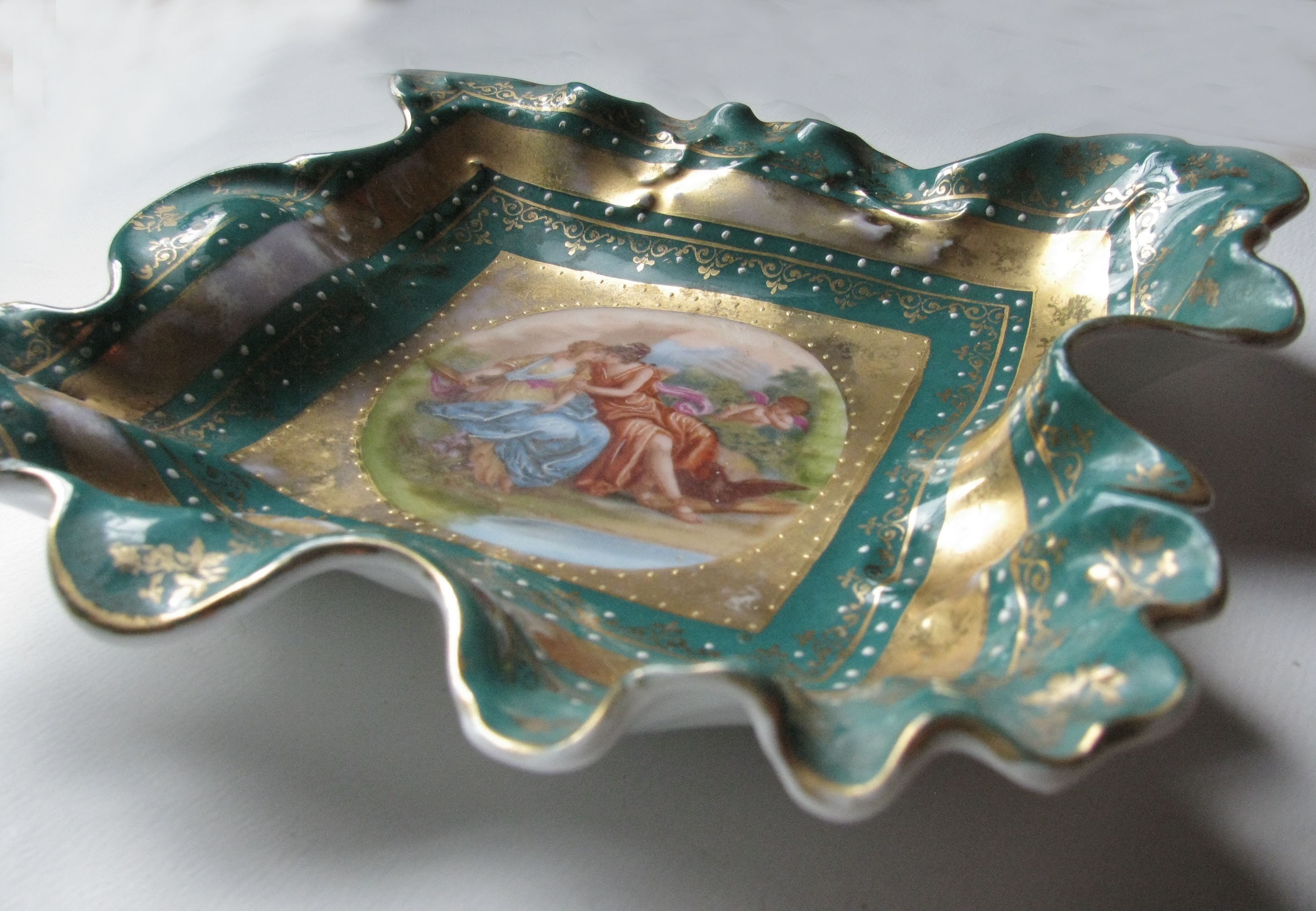Vintage 1900 Victoria Austria Pictorial Plate With Women and - Etsy
