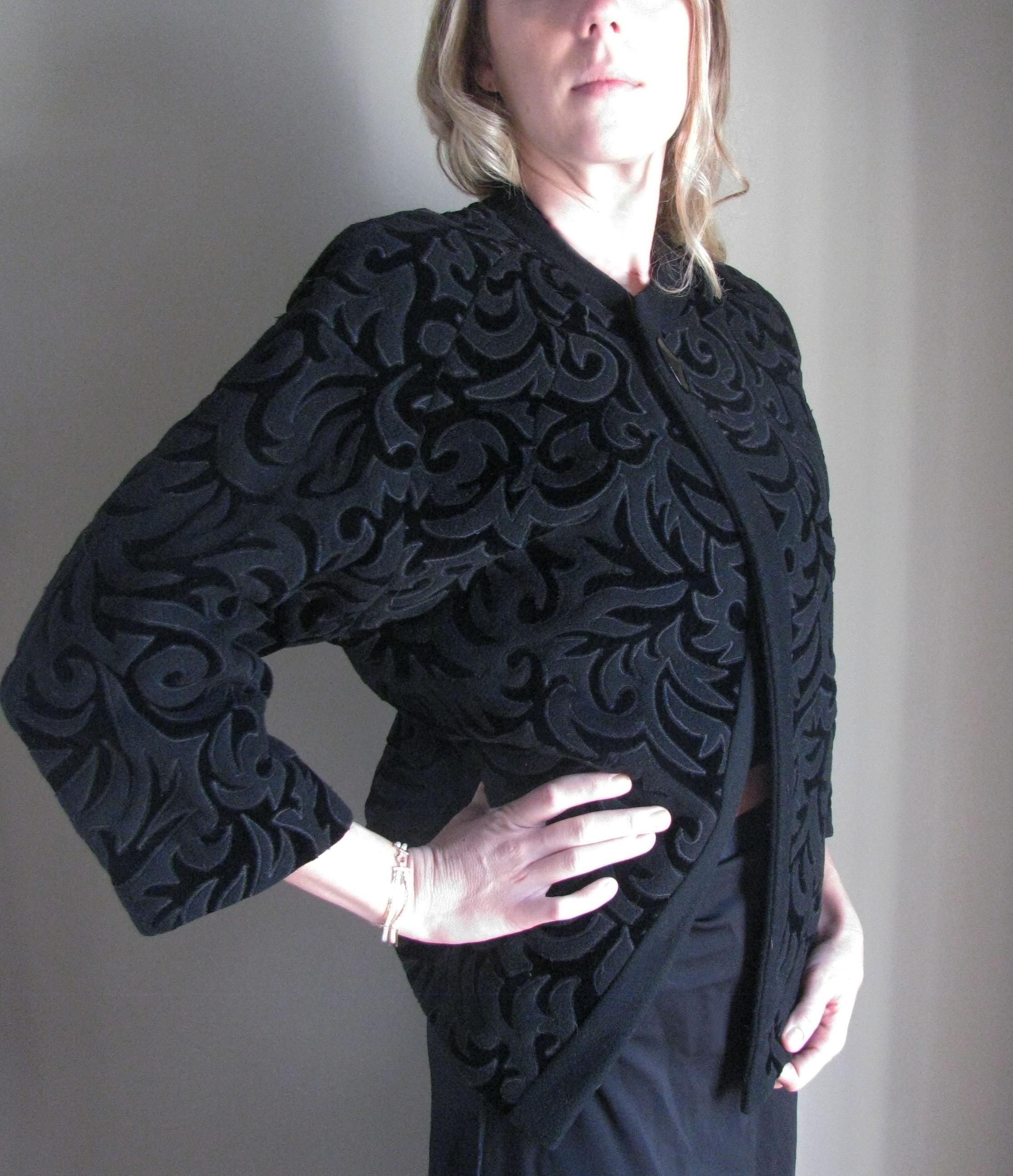 Vintage 1950s Milton Jaffe Black Wool Short Jacket Made With - Etsy