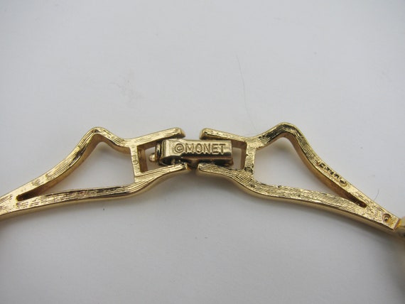 Vintage 1960s Ivory Enamel Shell and Gold Link Neckla… - Gem