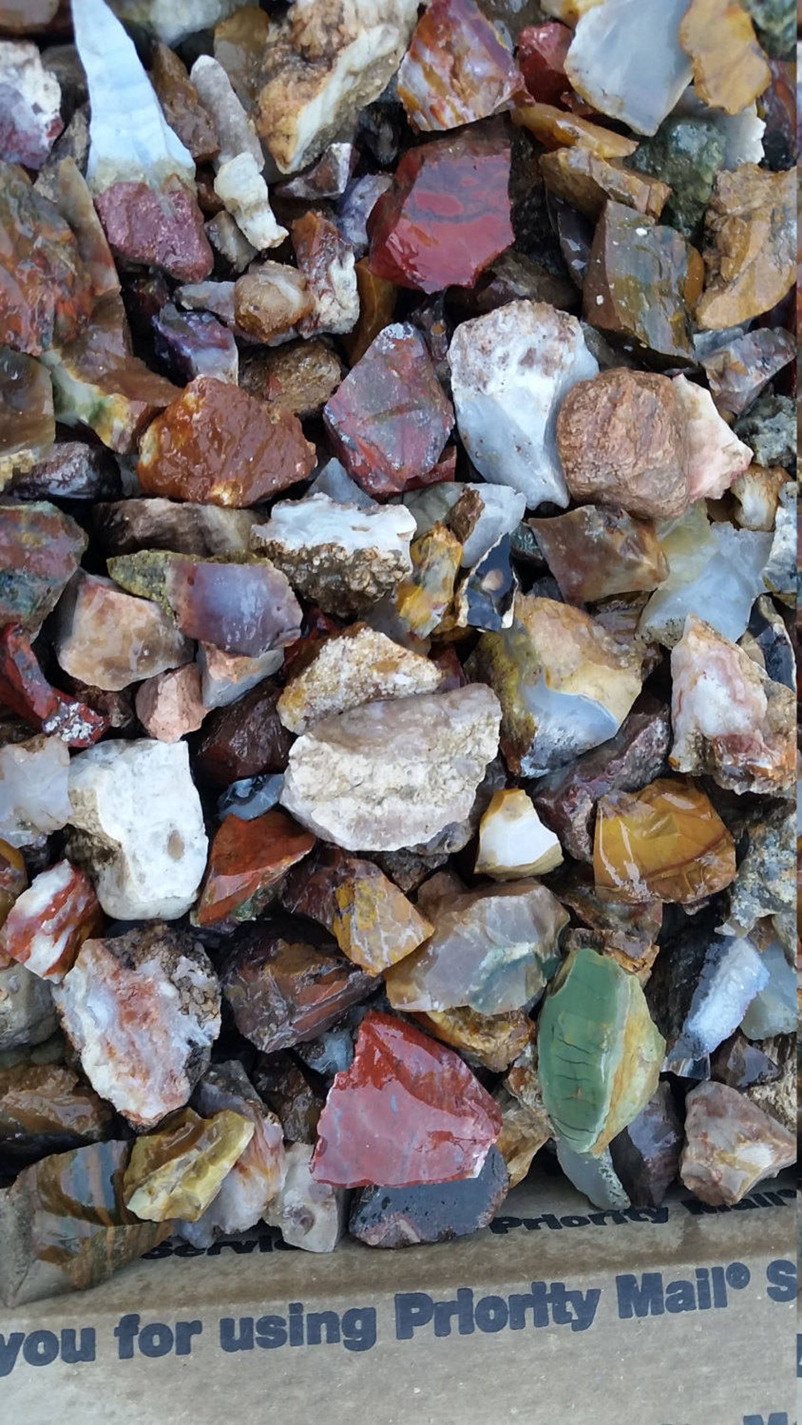 26 POUNDS of TUMBLING ROUGH Includes: Mixed Agate's, Jasper's, and ...