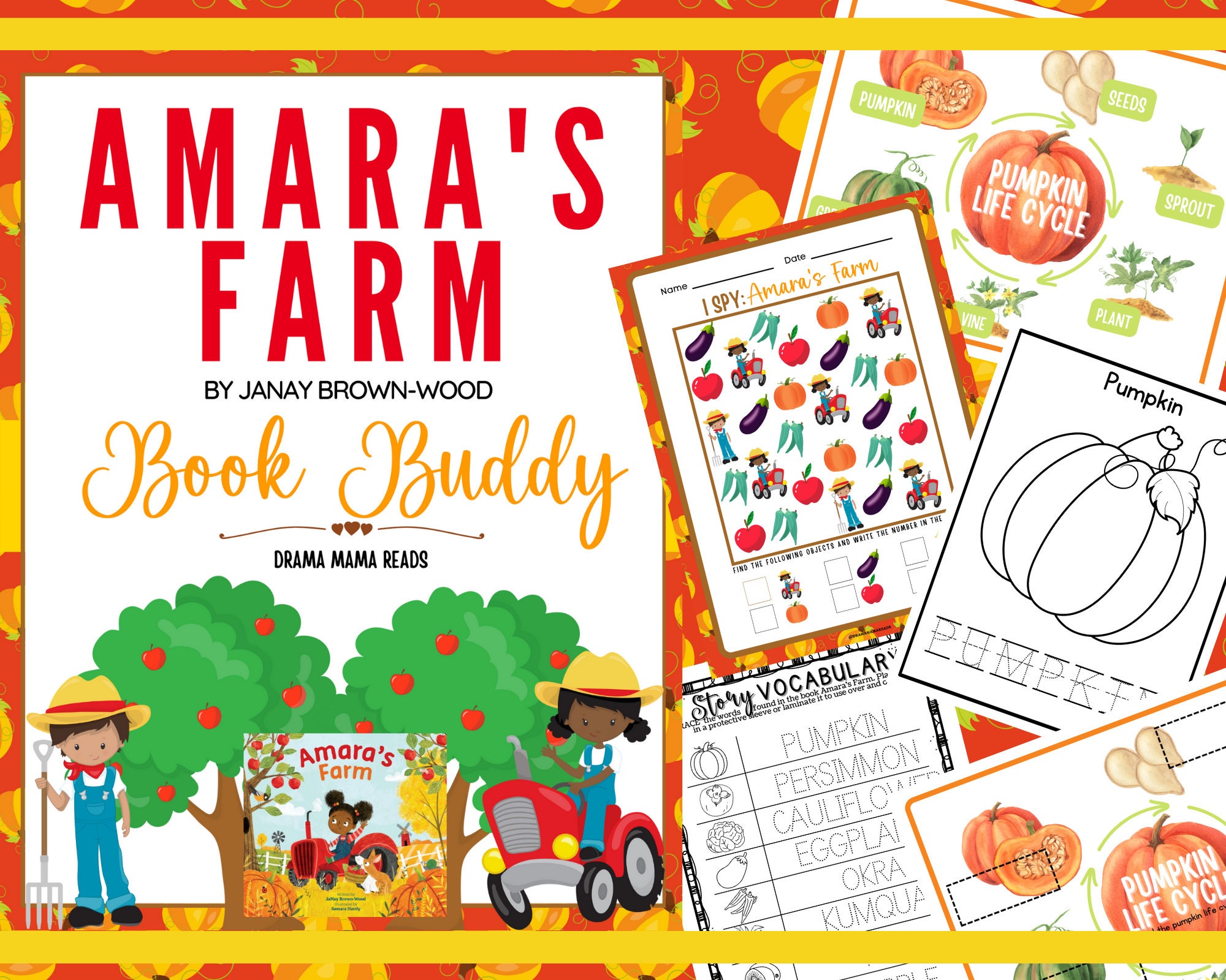 Amara's Farm Book Activity Pack Pumpkin (Download Now) - Etsy