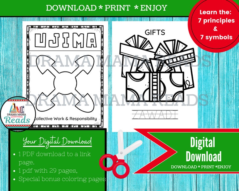 PRINTABLE Kwanzaa Coloring Pages, Kwanzaa for Kids, Holidays Around the ...