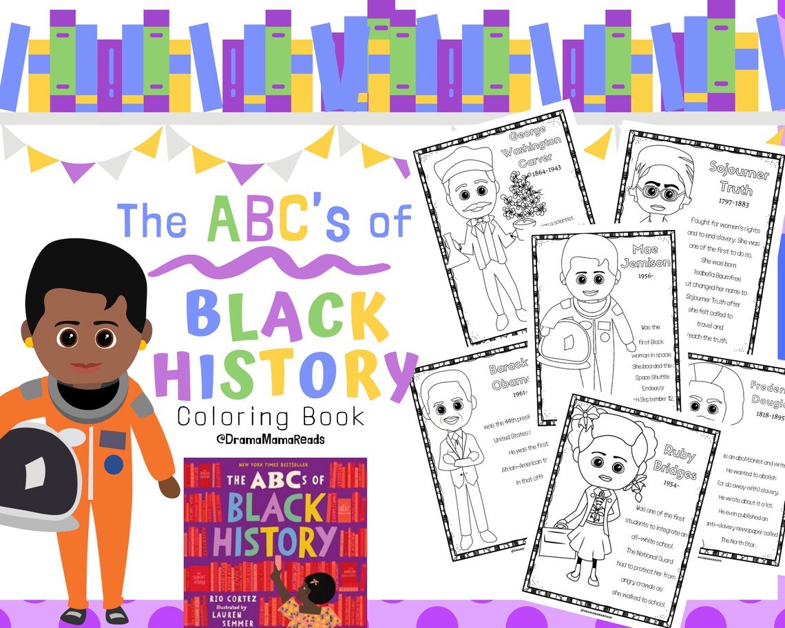 PRINTABLE Black History Month Coloring Book Black History - Etsy