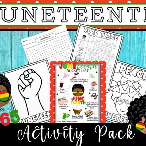 PRINTABLE Juneteenth Coloring Pages, Banner, Bookmarks and Activity ...