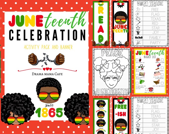 PRINTABLE Juneteenth Coloring Pages Banner Bookmarks and - Etsy Finland