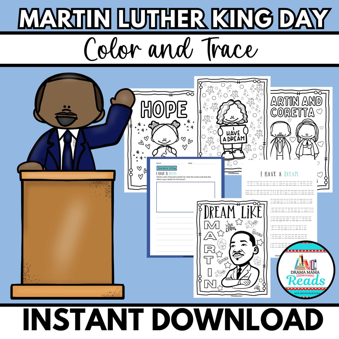 Martin Luther King Jr. Day PRINTABLE COLORING PAGES, Worksheets ...