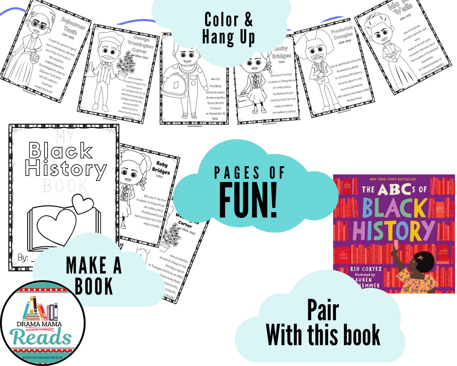 PRINTABLE Black History Month Coloring Book Black History - Etsy