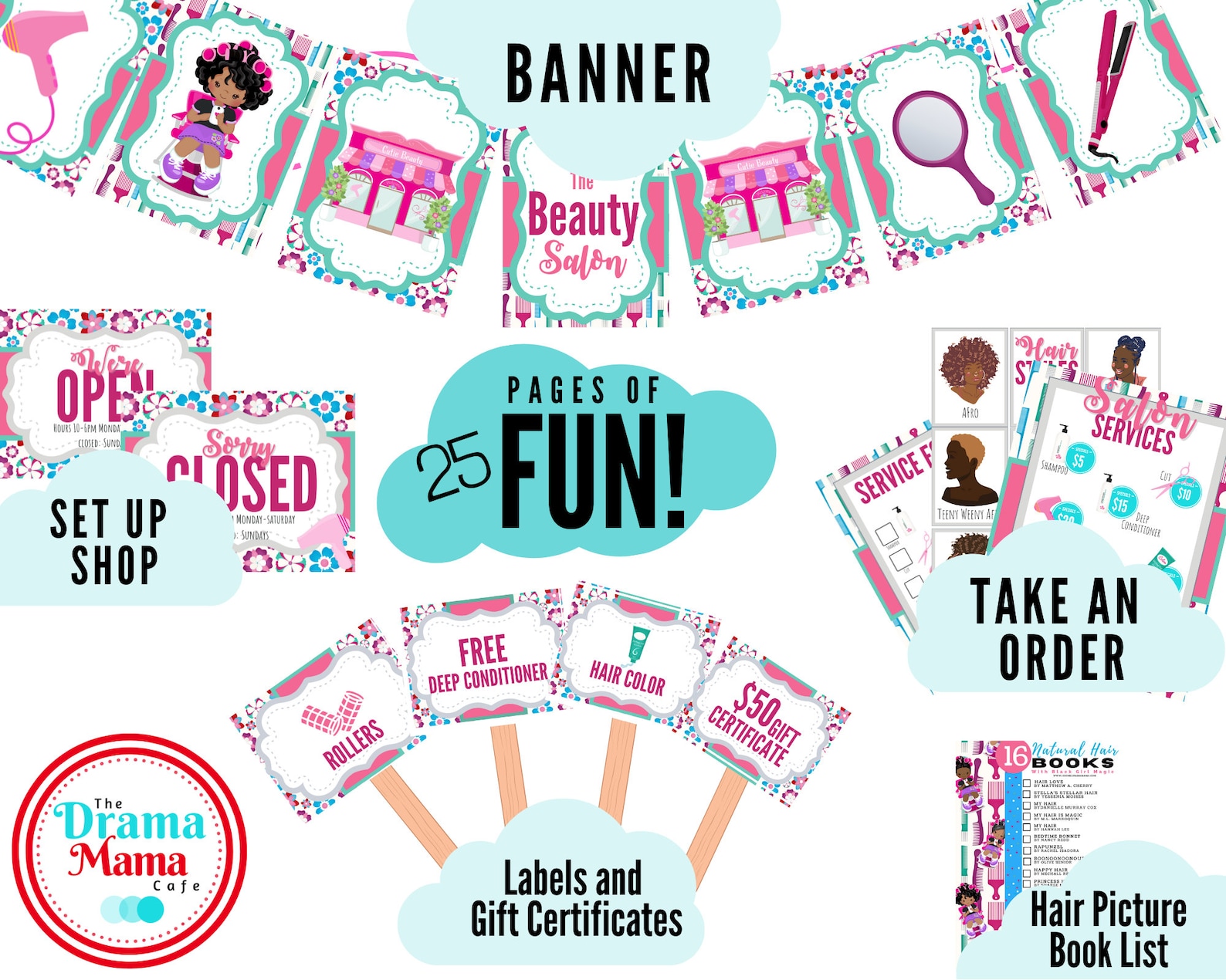 PRINTABLE Beauty Salon Pretend Play Set Dramatic Play Set KIDS ...