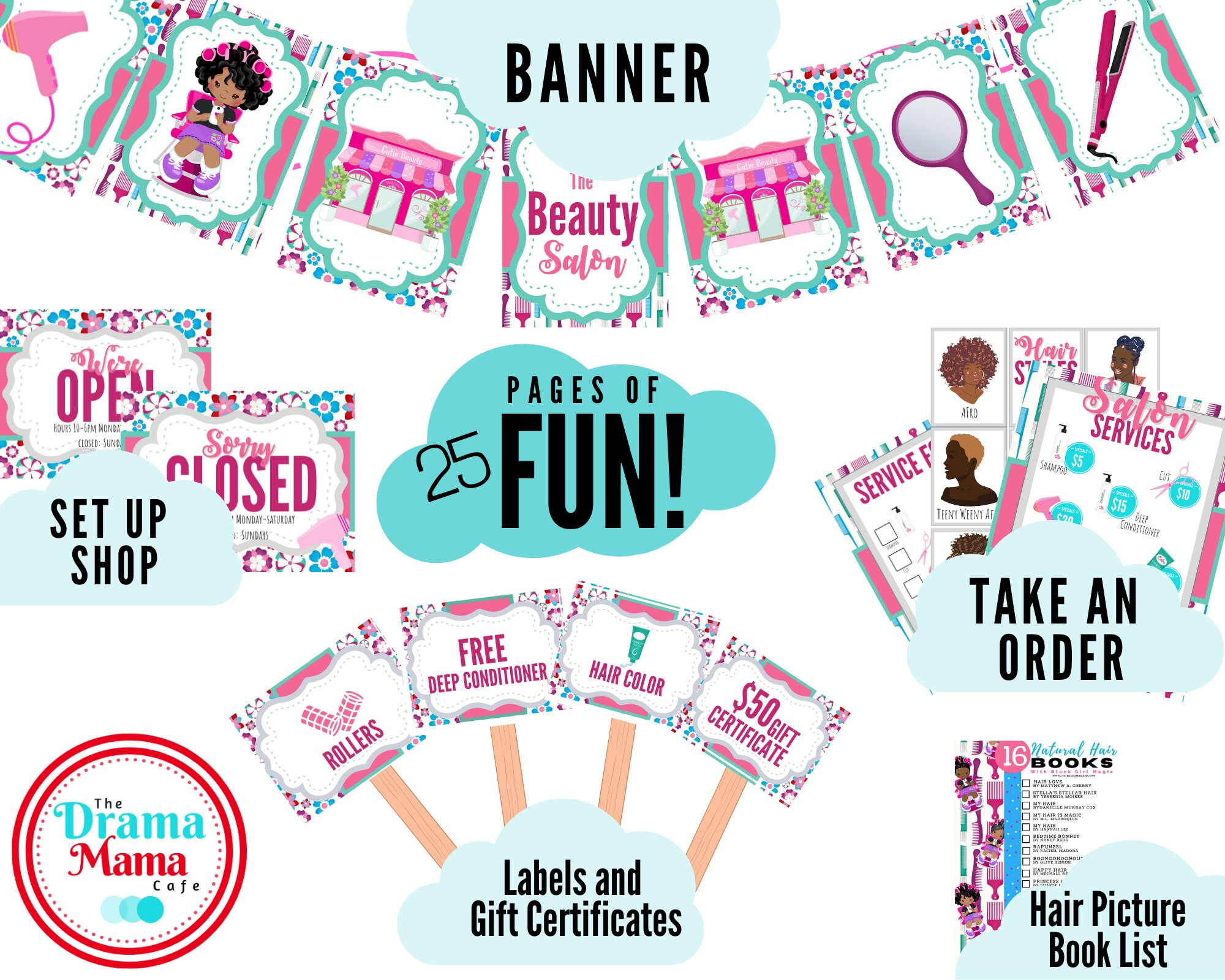 Beauty Salon Dramatic Play Set: Printable Kids Classroom (PDF) - Etsy