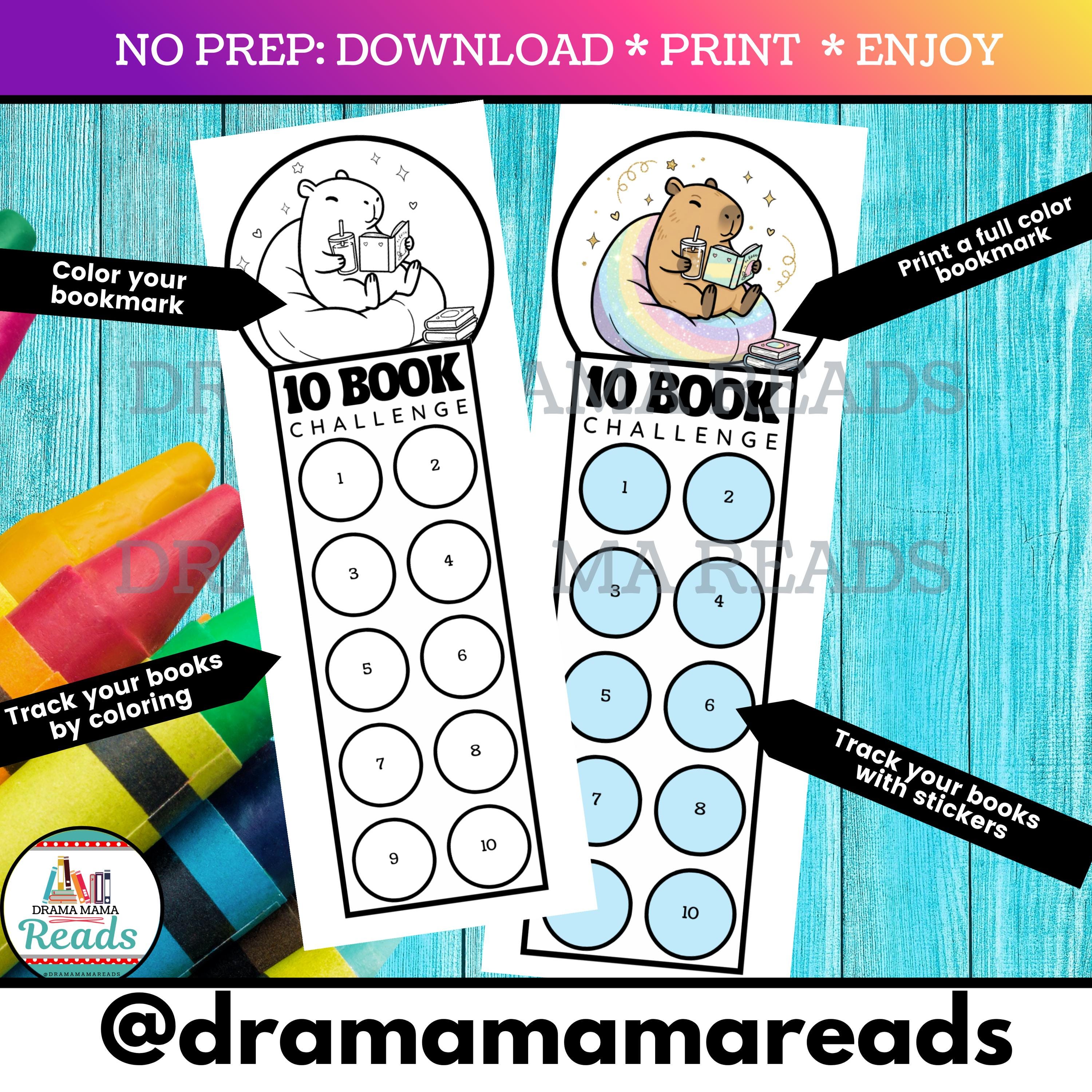 Reading Tracker Bookmarks, Coloring Page, Sticker Chart (digital ...