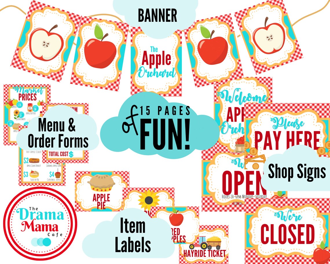 PRINTABLE Apple Orchard Dramatic Play Pretend Play Preschool Classroom ...