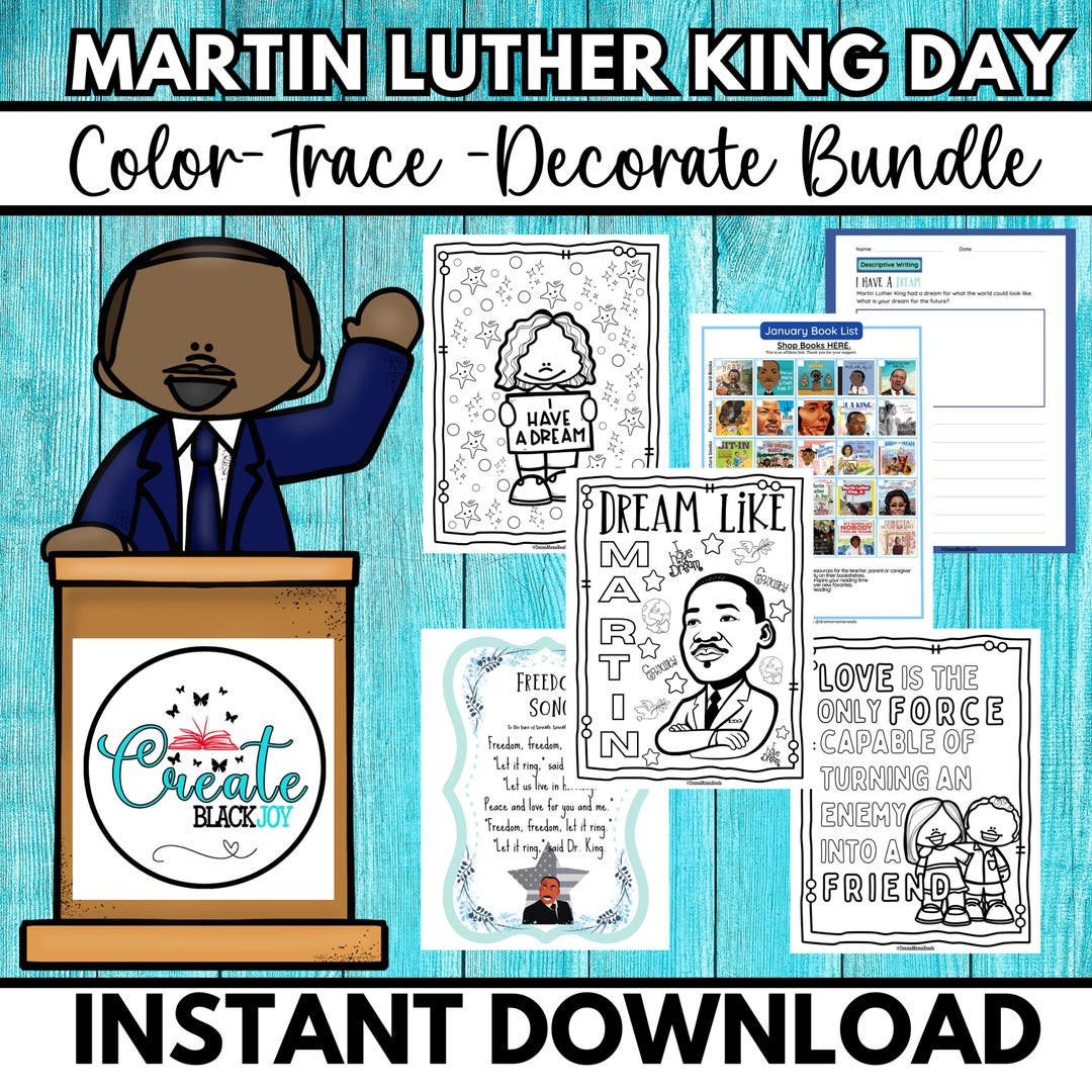 Martin Luther King Jr. Day PRINTABLE Activity Bundle, Coloring Pages ...