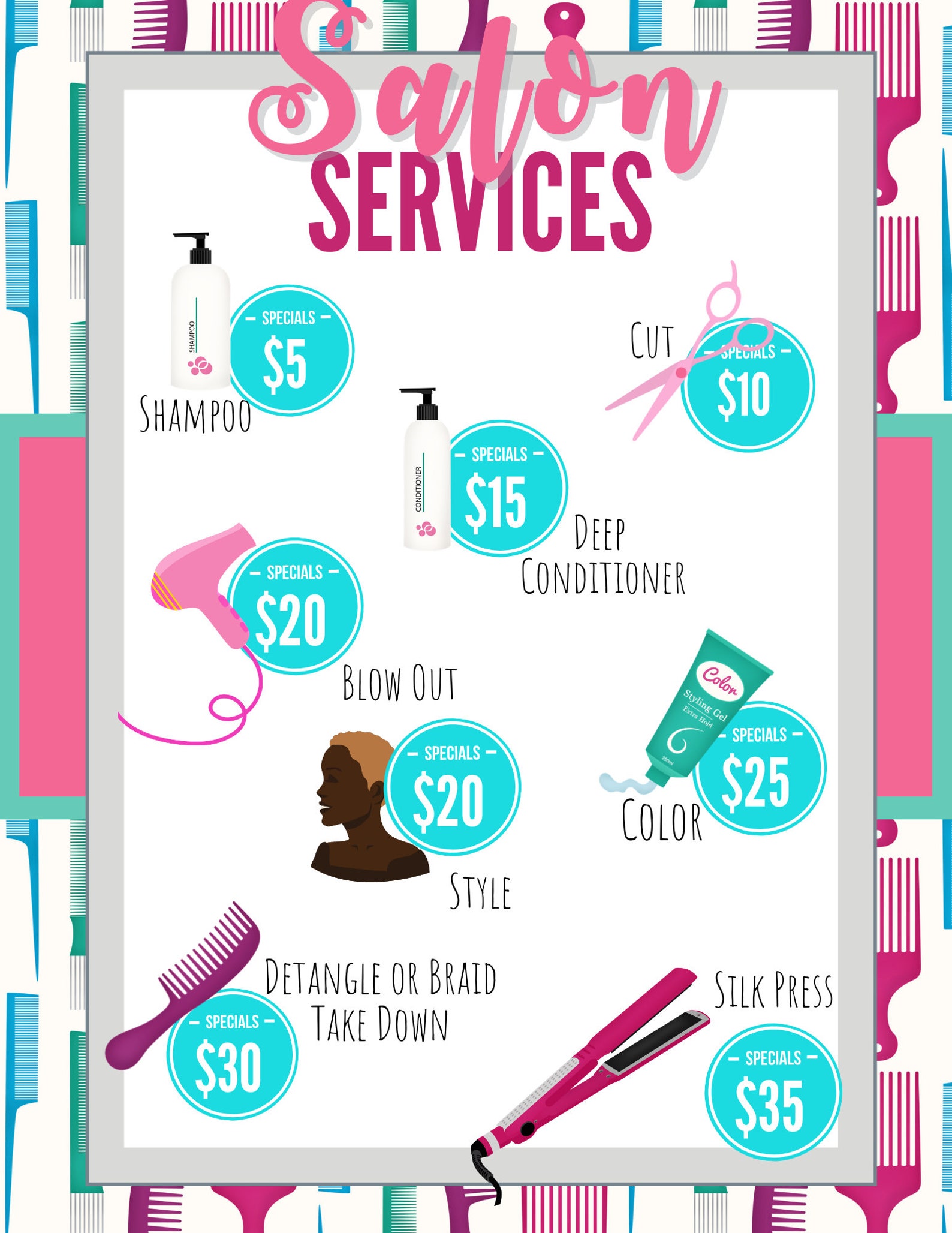 PRINTABLE Beauty Salon Pretend Play Set Dramatic Play Set KIDS ...