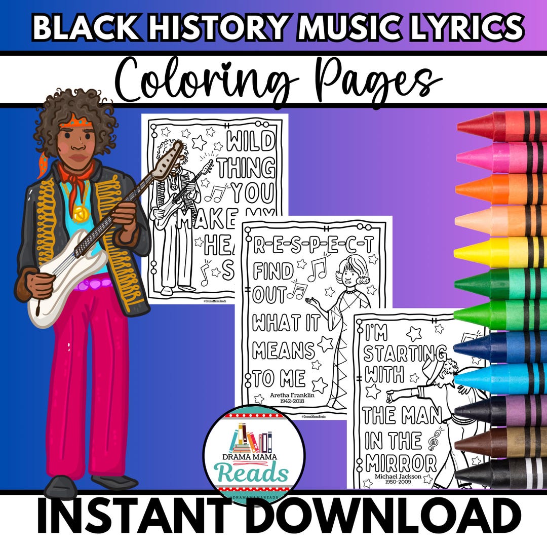 PRINTABLE Black History Month Coloring Book, Black Musicians, Black ...