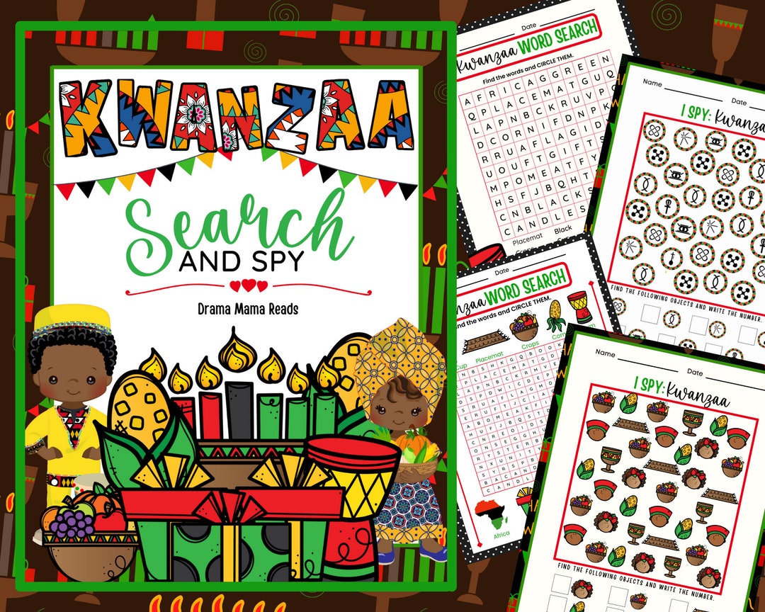 KWANZAA SEARCH & SPY Printable Classroom Homeschool Preschool ...