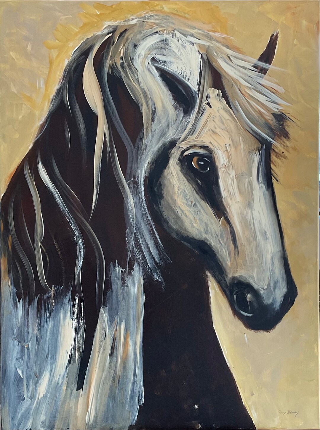 Horse Painting, Wild Stallion of the Nevada Range, Intrepid, Brave and ...