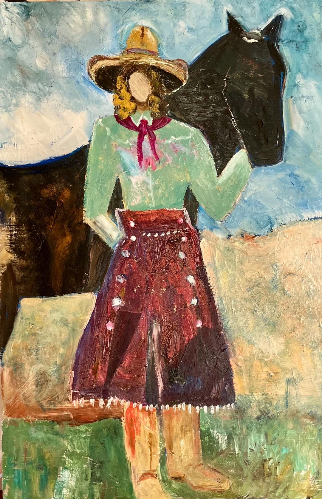 Buckaroo Cowgirl, She’s Ready for the Photo Shoot Wearing Her New Split ...