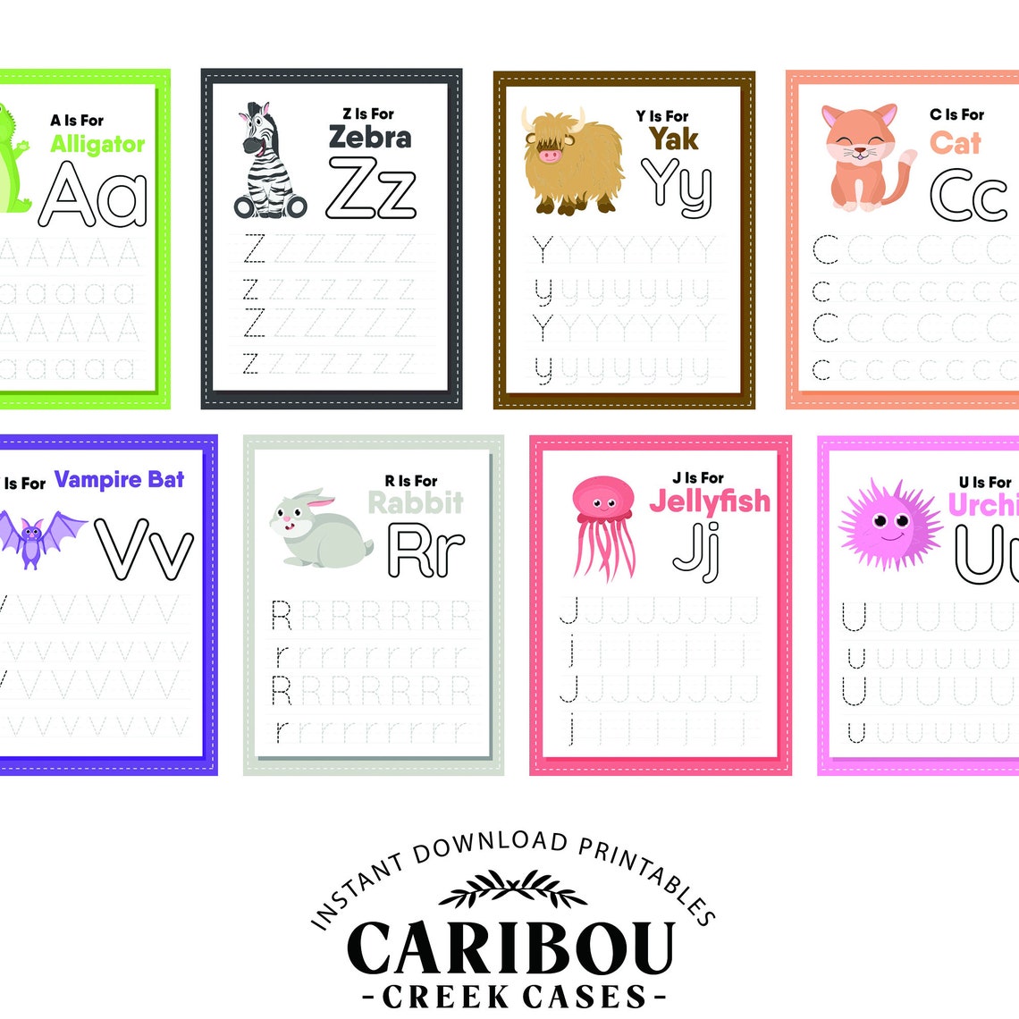 Animal Alphabet Tracing Worksheets | Preschool Handwriting Practice ...