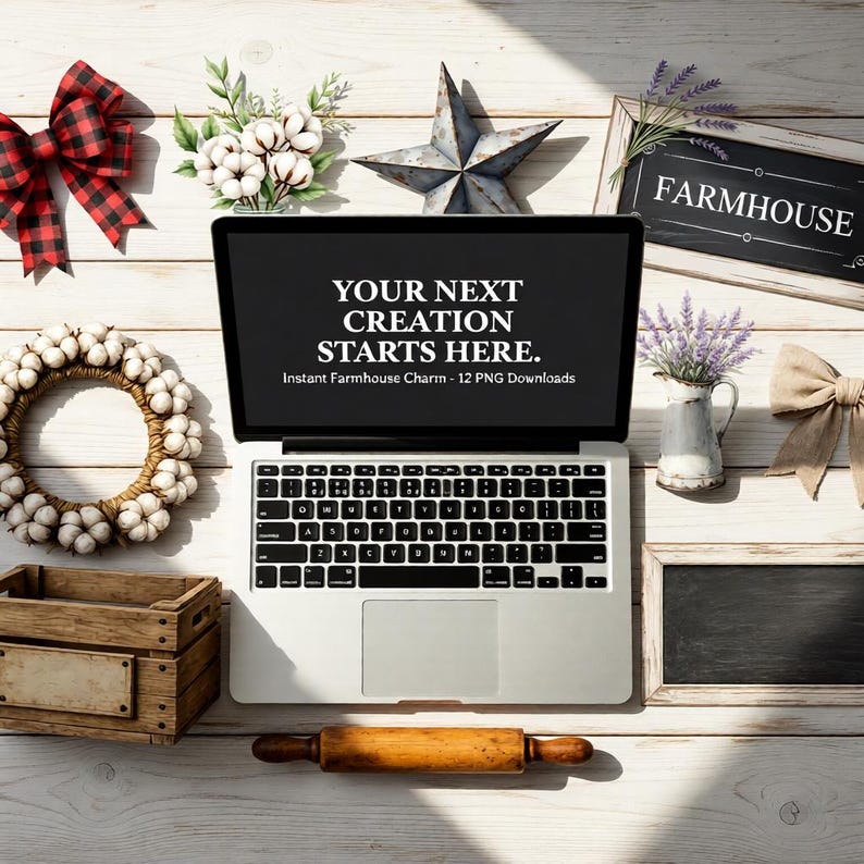 Farmhouse Clipart Bundle – Rustic Kitchen PNG Graphics (digital ...