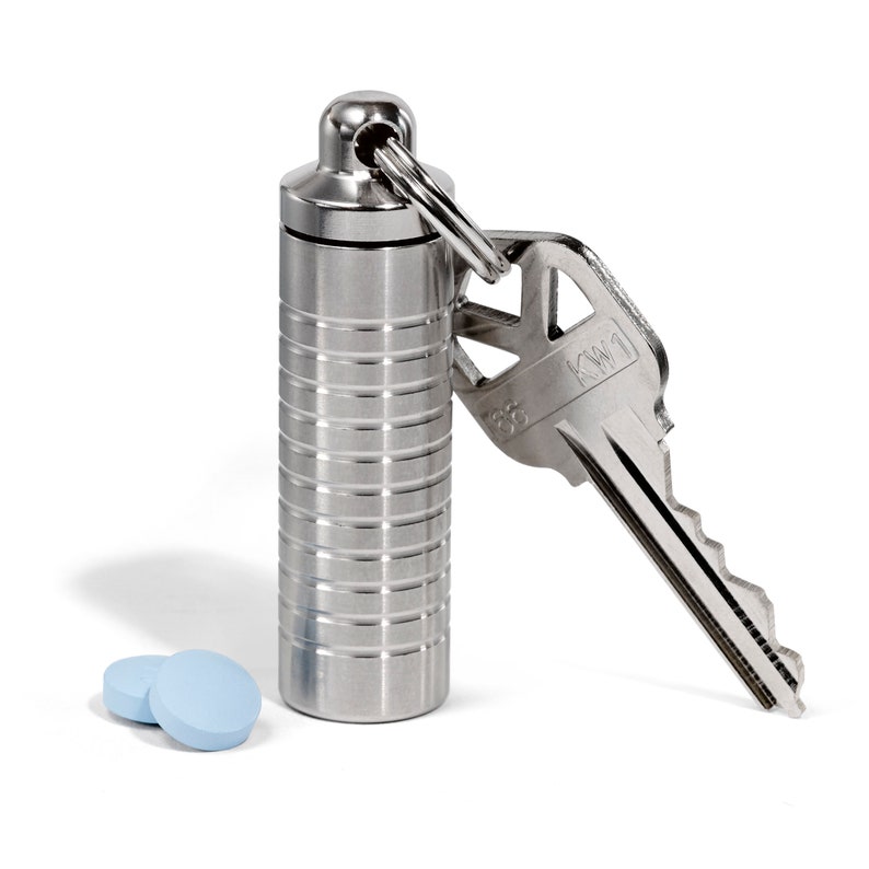 Slim Single Chamber Keychain Pill Holder - Etsy