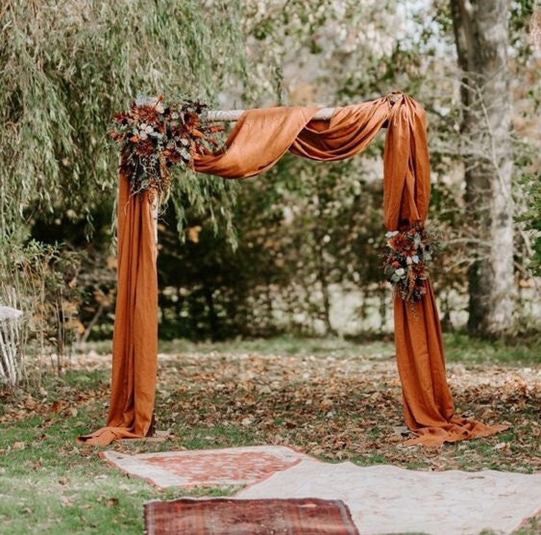 Velvet Wedding Arch Fabric Drape / Rust Green Draping Fabric for ...