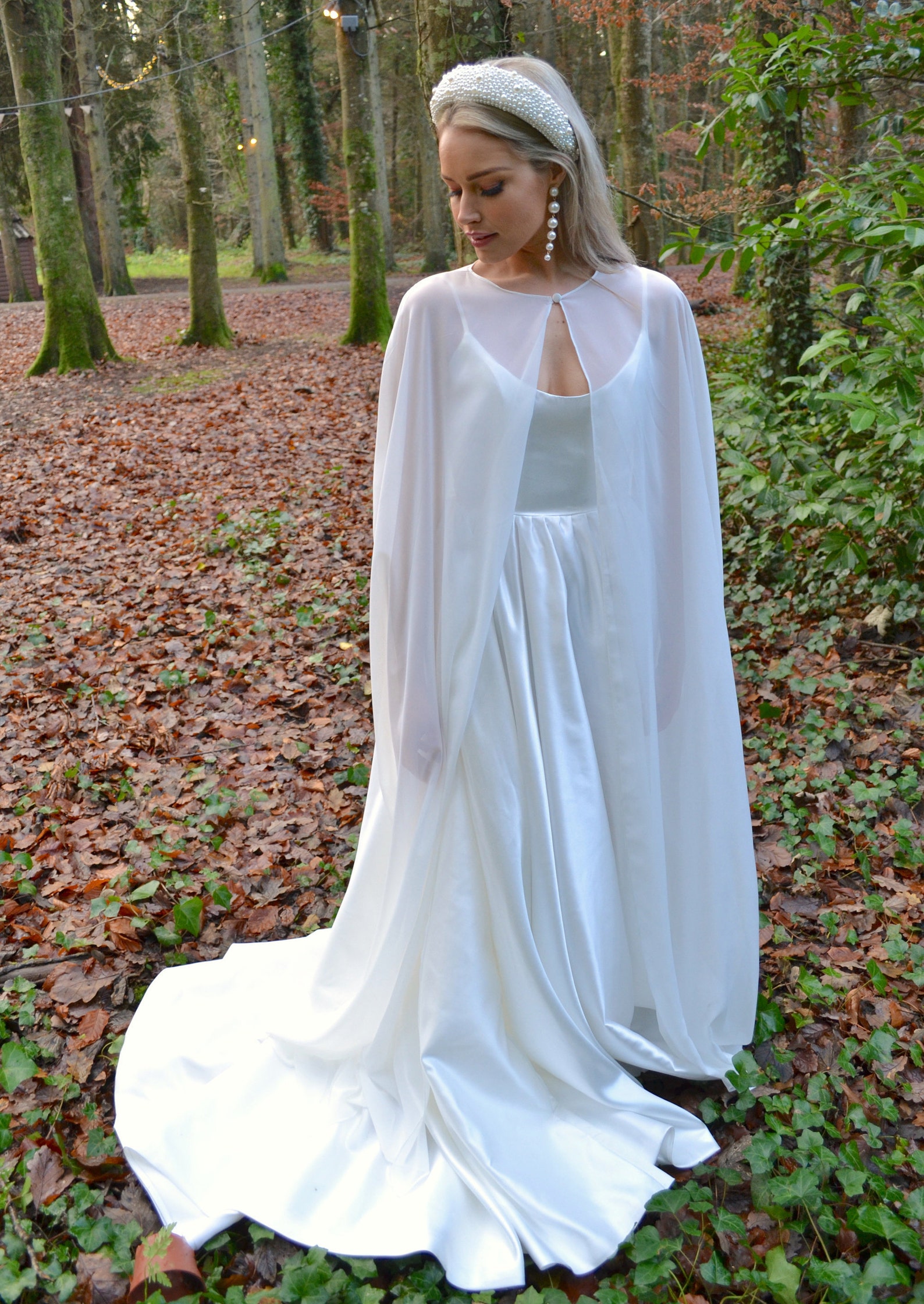 Long Bridal Cape / Sheer Chiffon Wedding Jacket /wedding Dress Topper ...