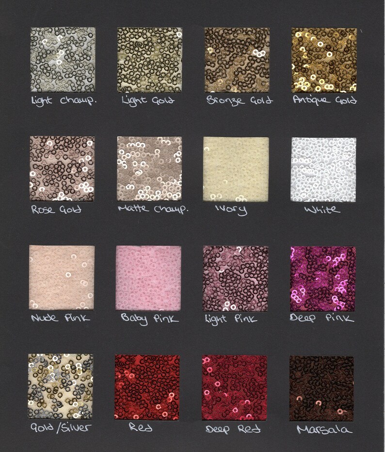 Sequin fabric swatches / color samples / micro sequins / | Etsy