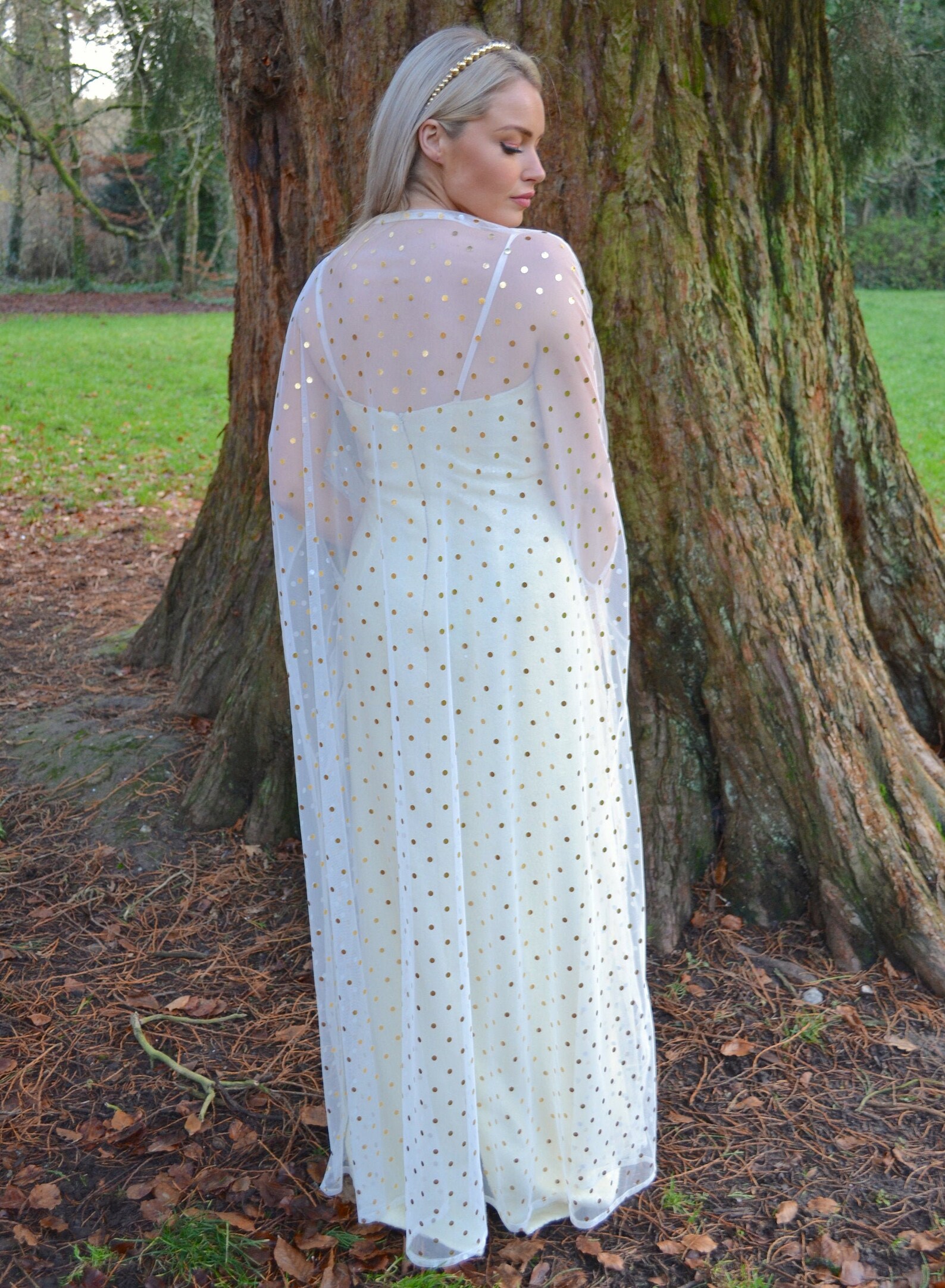 Long Bridal Cape / Sheer Metallic Wedding Jacket / Alternative | Etsy