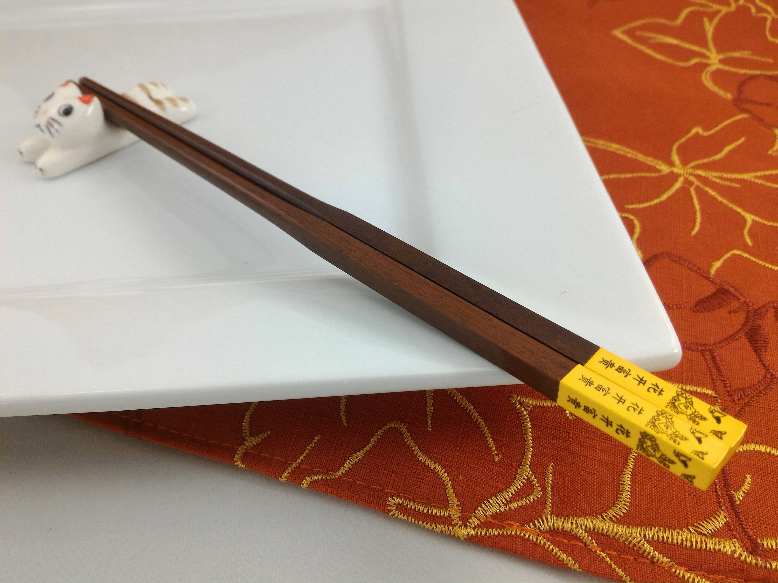 Luxury Golden Butterfly and Flowers Chopstick. Decorative Wooden ...