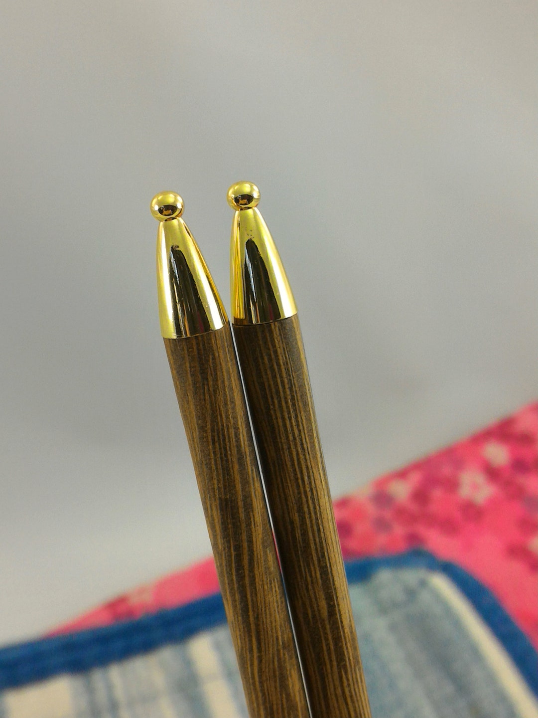 Coffee Golden Capped Chopsticks. Decorated Chinese Wooden Chopstick ...