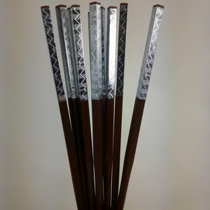 Unique Chopstick Design 2 Pr Fancy Wooden Reusable Chinese - Etsy